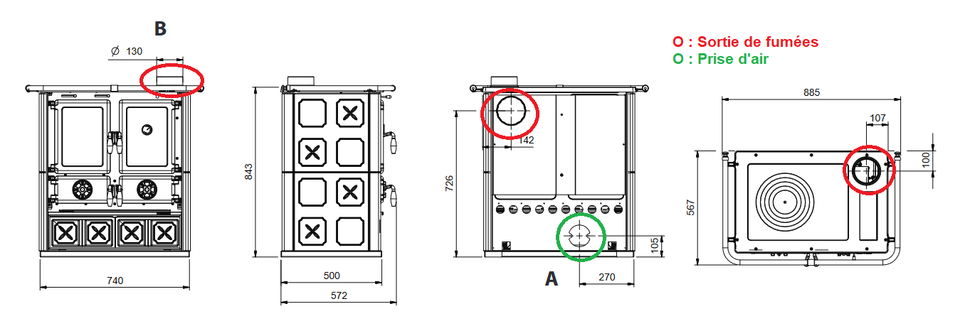 Cuisinière à bois - LA NORDICA Rosetta 5.0 Maiolica 7.9 kW